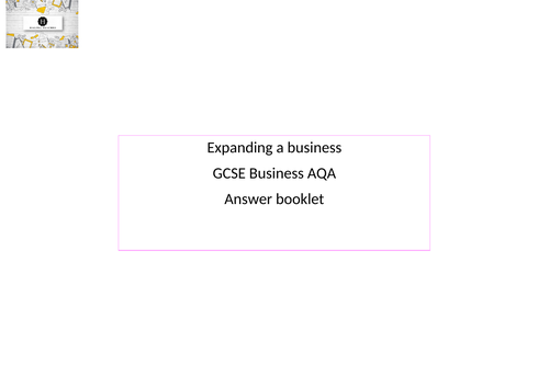 GCSE Business (AQA) - Expanding a business | Teaching Resources
