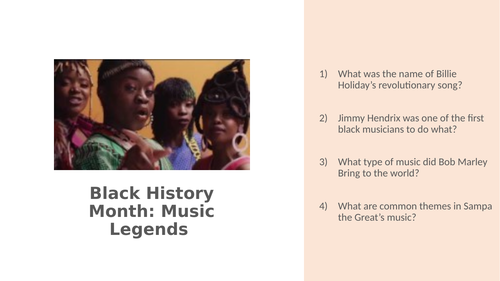 Black History Month Music Starter | Teaching Resources