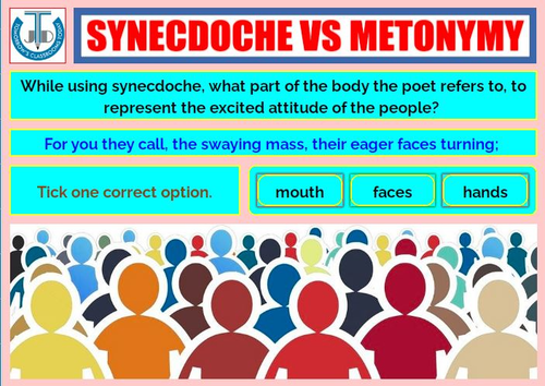 SYNECDOCHE VS METONYMY - FIGURATIVE LANGUAGE: 68 BOOM CARDS | Teaching ...