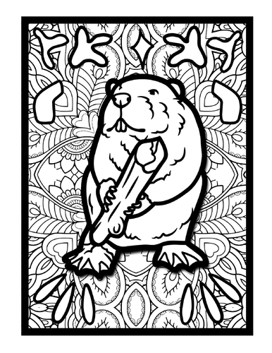 Beavers Mindfulness Mandala Coloring Pages, Animals Coloring Printable ...