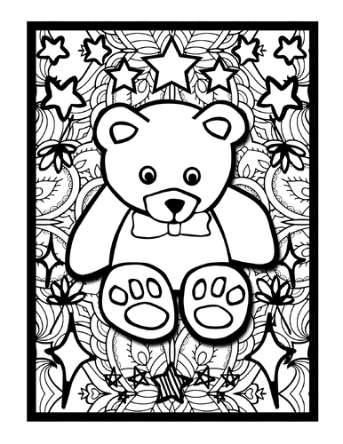 Adorable Bears Mindfulness Mandala Coloring Pages, Animals Coloring ...