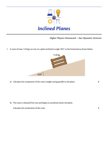 Inclined Planes Homework | Teaching Resources