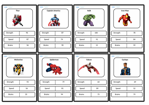 Hero Card Game KS1 | Teaching Resources