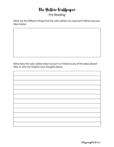 The Yellow Wallpaper | Four Activities | Booklet | Halloween | Spooky ...