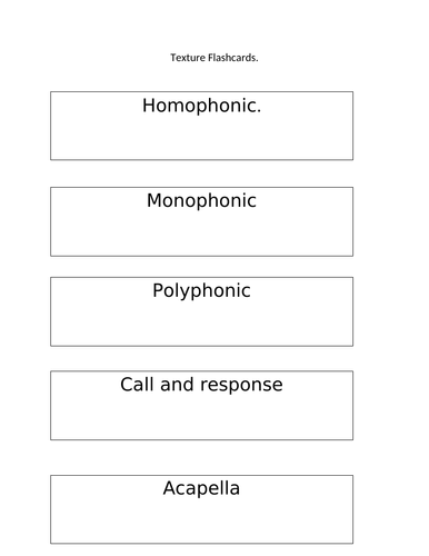 Texture Flashcards | Teaching Resources
