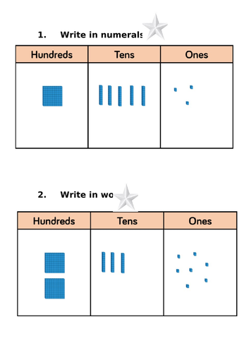 Read and write numbers up to 1,000 in numerals and in words (Treasure ...