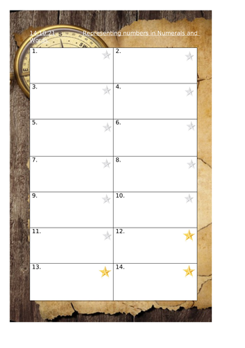 Read and write numbers up to 1,000 in numerals and in words (Treasure ...