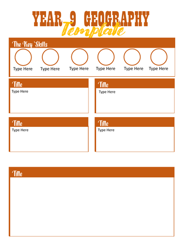 Year 9 Topic Front Sheets | Teaching Resources