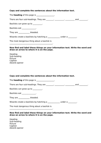 Year 2 English unit - Non-chronological report writing using Fantastic ...