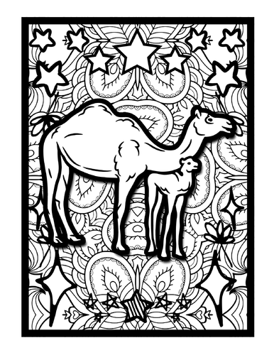 Camels Mindfulness Mandala Coloring Pages, Animals Coloring Printable ...