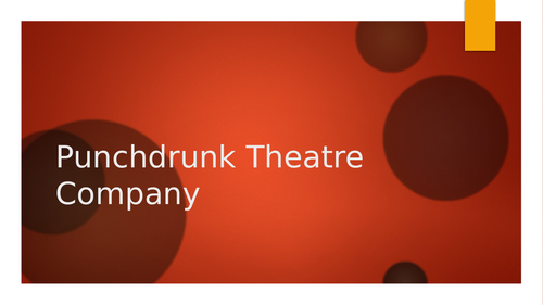 Punchdrunk Theatre Company | Teaching Resources