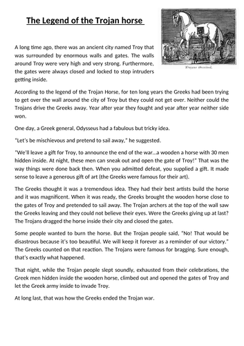 Talk for Writing- the Legend of the Trojan Horse Year 4 | Teaching ...