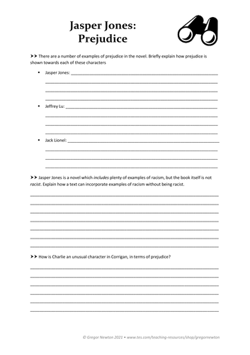 Jasper Jones - Craig Silvey - Worksheet Set | Teaching Resources