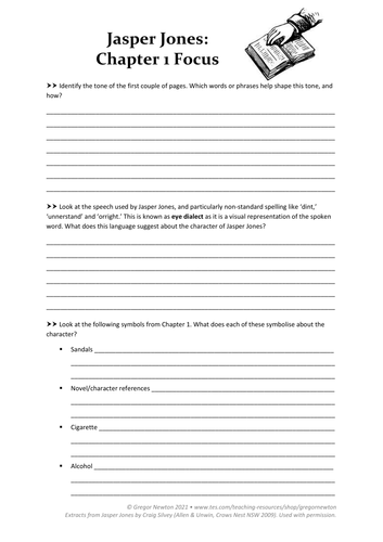Jasper Jones - Craig Silvey - Worksheet Set | Teaching Resources