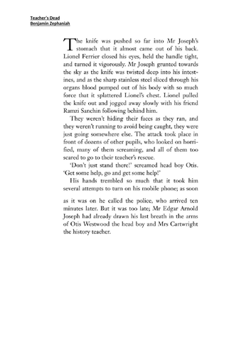 Teacher's Dead - Urban Literature | Teaching Resources