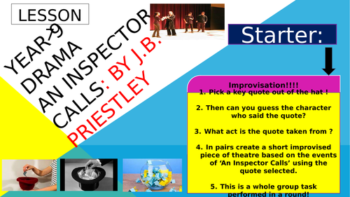 Year 9 Drama 'An Inspector Calls' by J.B. Priestley | Teaching Resources
