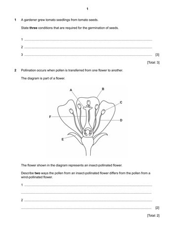 B10-2 Sexual reproduction in plants | Teaching Resources