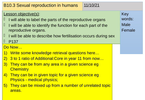 B10-3 Sexual reproduction in humans | Teaching Resources