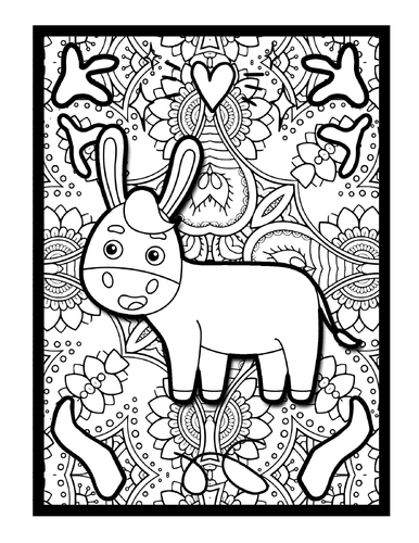 Donkeys Mindfulness Mandala Coloring Pages, Animals Coloring Printable ...