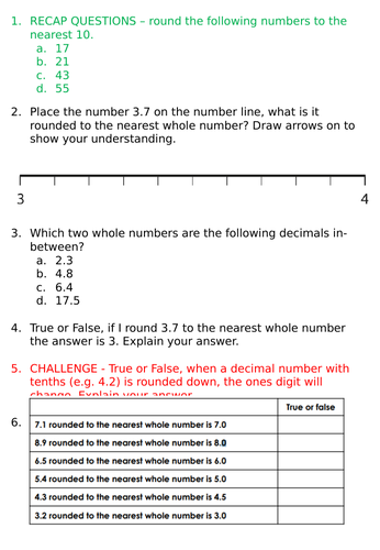 round a decimal number with tenths to the nearest whole number ...