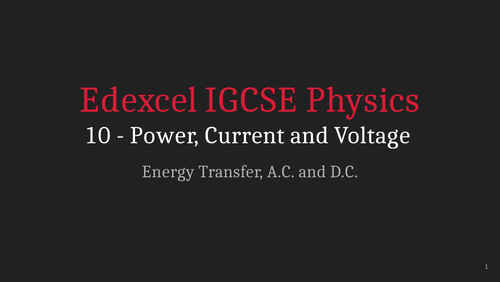 Edexcel IGCSE Physics Presentations Chapter 2 - Electricity | Teaching ...