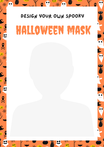 Design a Halloween Mask Worksheet Activity / Spooky Lesson Filler x6 ...