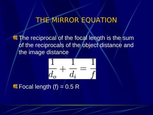 Mirrors, Mirror Equation and Magnification Equations Grade 10 Science ...