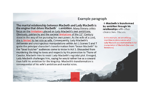 Macbeth example analytical paragraph | Teaching Resources