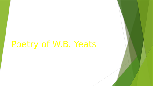 W.B. Yeats Poetry | Teaching Resources