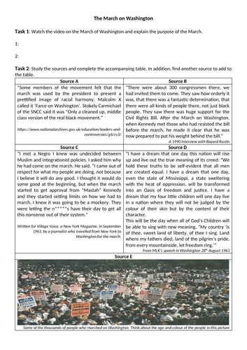 IBDP History: The March on Washington | Teaching Resources