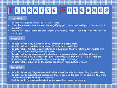 Light - Lenses, The Eye, Pinhole Camera and Camera - Distance Learning ...