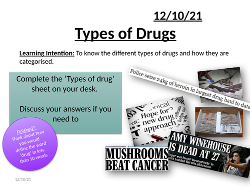 Types of drugs | Teaching Resources
