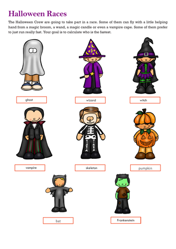 HALLOWEEN MATHS-Speed-Distance-Time Formula | Teaching Resources