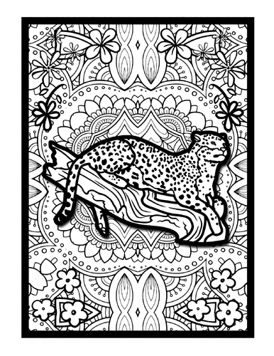 Jaguars Mindfulness Mandala Coloring Pages, Animals Coloring Printable ...