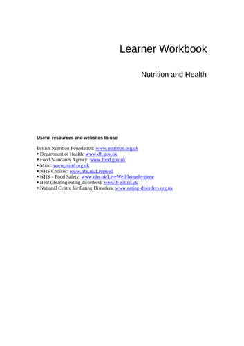 Nutrition and Health | Teaching Resources