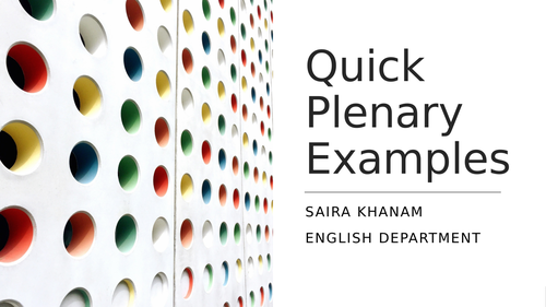 Quick Plenary ideas for any classroom | Teaching Resources