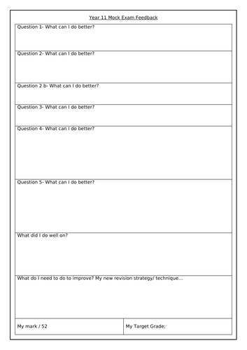Medicine Exam Mock Feedback Model Answers | Teaching Resources