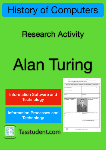 History of Computers - Alan Turing Biography Research Activity ...
