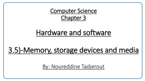 Computer Science for Year 10 and 11-Memory, storage devices and media ...