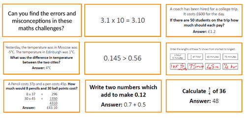 Year 6 Maths Misconception Challenge Cards | Teaching Resources