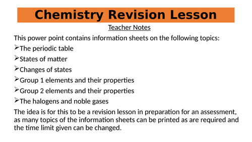 Chemistry atomic structure revision lessons | Teaching Resources