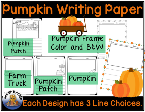 Pumpkin Writing Papers for Fall or Autumn | Teaching Resources