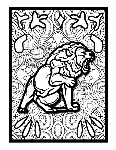 Lions Mindfulness Mandala Coloring Pages, Jungle Animals Coloring ...