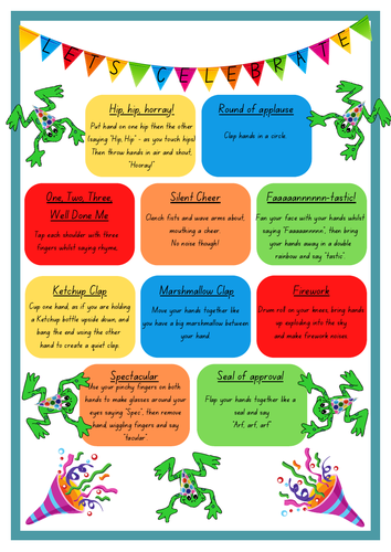 RWI inspired celebration actions and rhymes posters | Teaching Resources