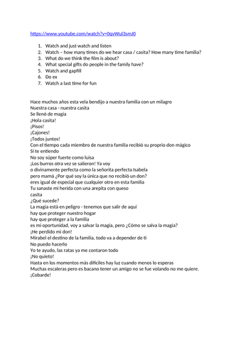 Spanish trailer for Encanto October 2021 | Teaching Resources