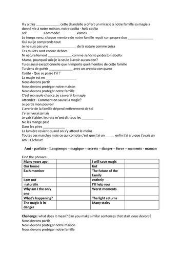 French trailer for film Encanto out 2021 | Teaching Resources