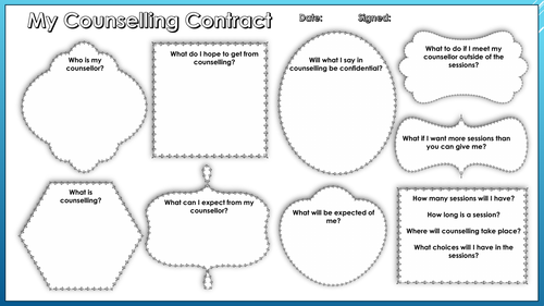 Children's and Young Persons Counselling Contract Templates | Teaching ...