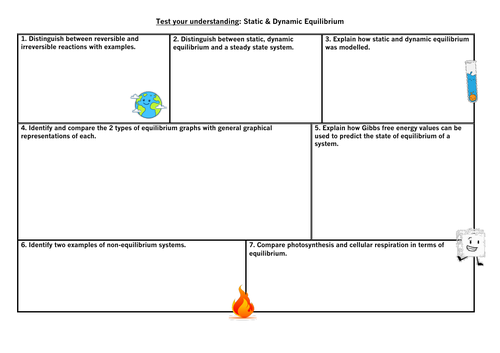 Static & Dynamic Equilibrium Revision Table + ANSWERS | Teaching Resources Static & Dynamic Equilibrium Revision Table + ANSWERS | Teaching Resources