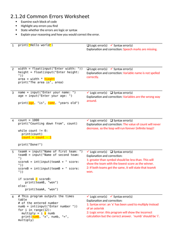 J277 OCR 2.1 Algorithmic Thinking | Teaching Resources