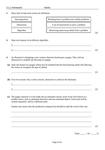 J277 OCR 2.1 Algorithmic Thinking | Teaching Resources